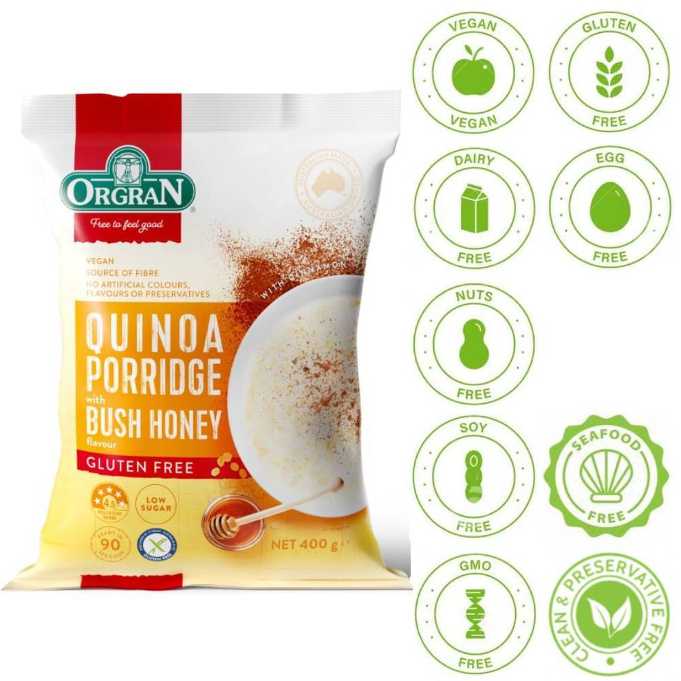 Orgran Quinoa Porridge Honey 400g – GlutenfreeSG